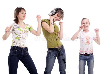 Dancing teens stock image. Image of girls, teen, discothque - 2302599