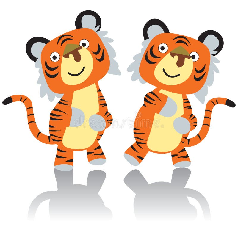 Dancing Tiger stock vector. Illustration of greeting - 15252159