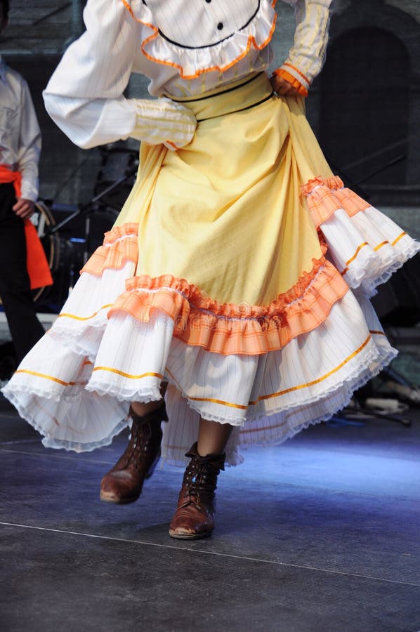 Dancing in Traditional Dress Stock Image - Image of mexican, latina ...