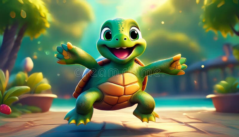 Dancing turtle stock illustration. Illustration of lively - 376737698