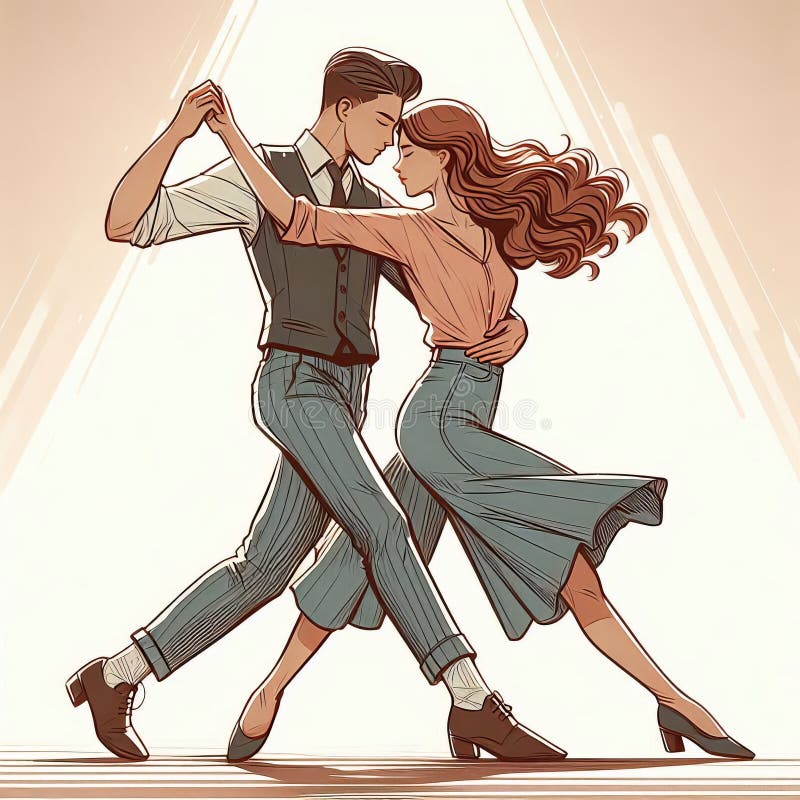 Dancing Two Two People Standing Side by Side with Their Arms Aro Stock ...