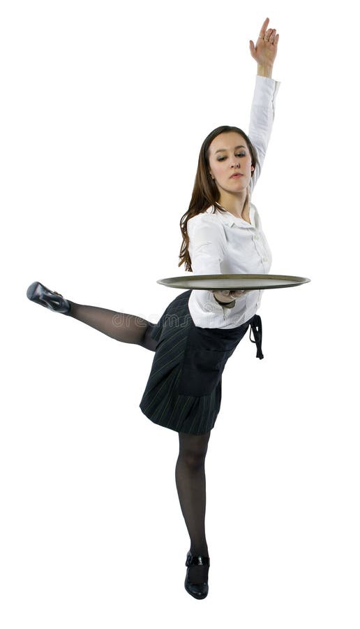 Dancing Waitress stock image. Image of human, brunette - 40065501