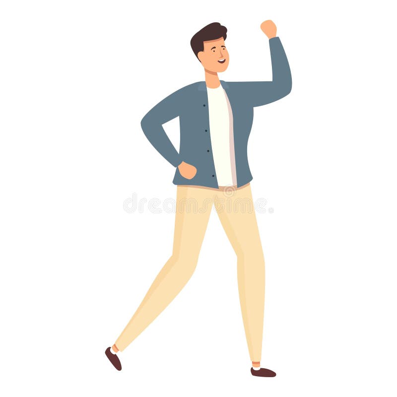 Dancing Winner Worker Icon Cartoon Vector. Office Staff Stock Vector ...
