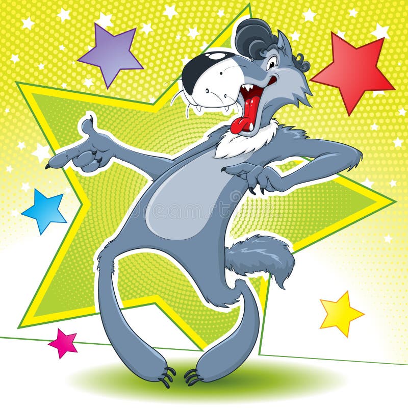 Dancing Wolf stock vector. Illustration of happy, smiling - 7494607