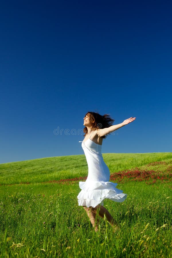 Dancing woman stock photo. Image of outside, field, outdoor - 9492094
