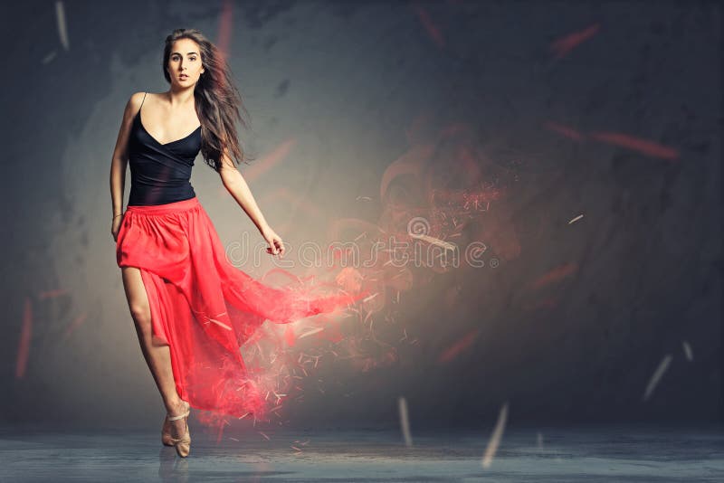 Dancing woman stock photo. Image of dress, disintegration - 49872432