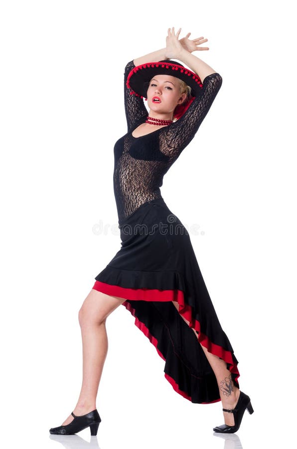The Dancing Woman Isolated on the White Stock Photo - Image of fashion ...