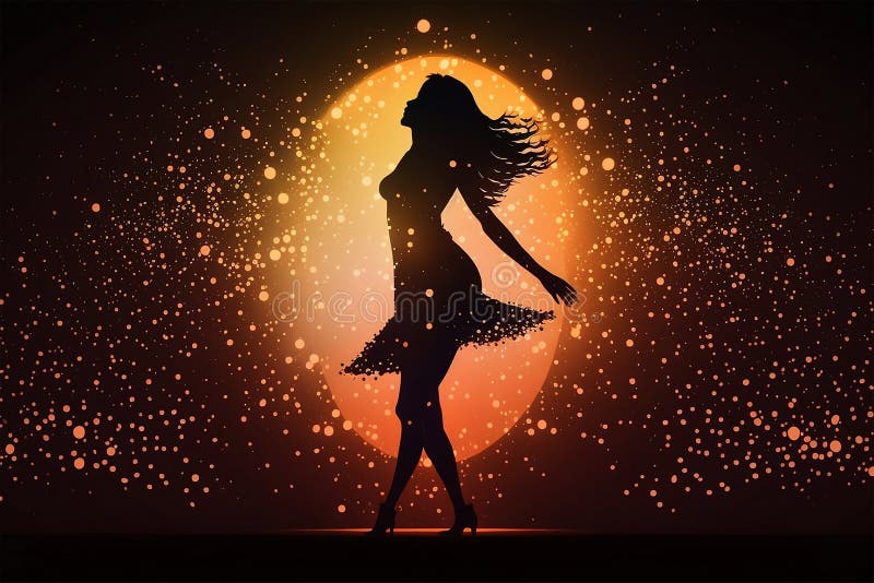 Dancing Woman Silhouette Performing on a Stage. Generative Ai Stock ...