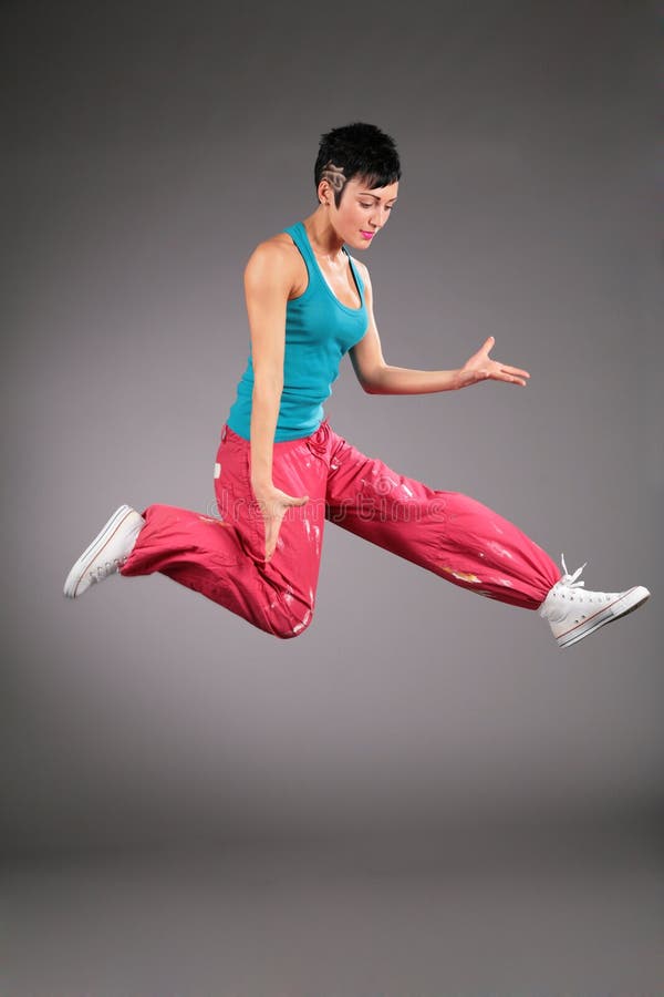 Jump dancing collective stock photo. Image of girl, model - 13803210