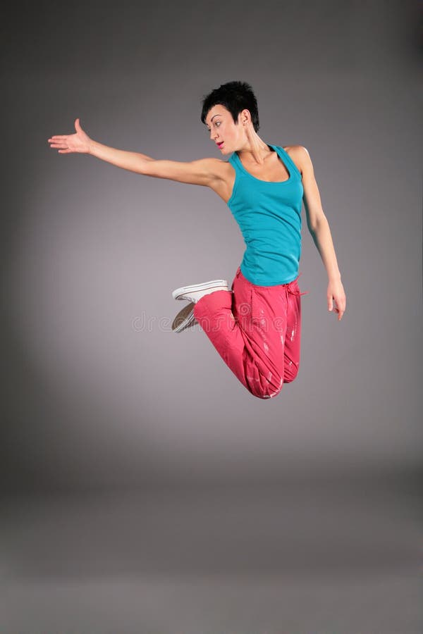 Jump dancing collective stock photo. Image of girl, model - 13803210