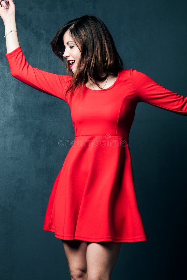 Dancing woman stock photo. Image of dress, music, pretty - 30733816