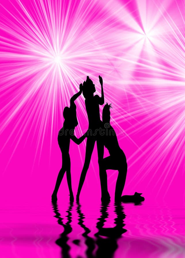3 Women Dancing Clip Art stock illustration. Illustration of images ...