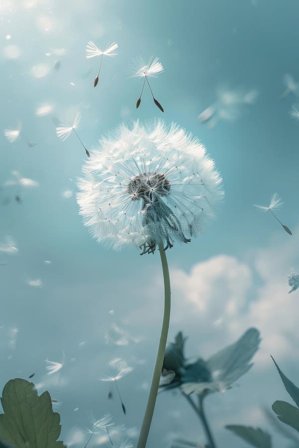 Dandelion Blowing In Wind On Sunny Day Stock Illustration Illustration Of Dispersal Close