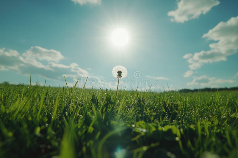 Dandelion in field stock photo. Image of scenery, dandelion - 381225806