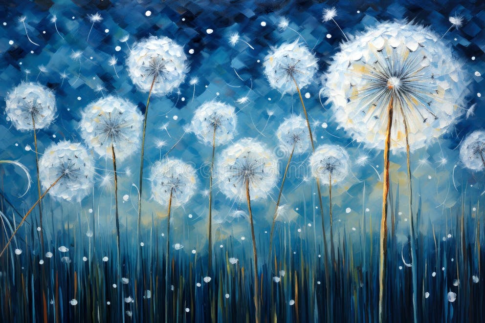 Dandelion Fields - Nursery Illustrations. AI Generated Stock ...