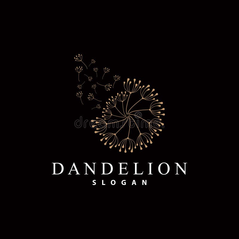 Dandelion Flower Logo Design Simple Vector Minimalist Symbol Template ...