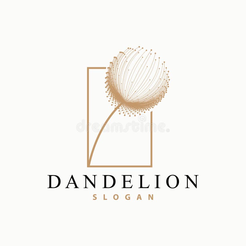 Dandelion Flower Logo Design Simple Vector Minimalist Symbol Template ...