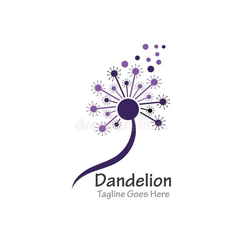 Dandelion Flower Logo Simple Crative Template Vector Design Stock ...