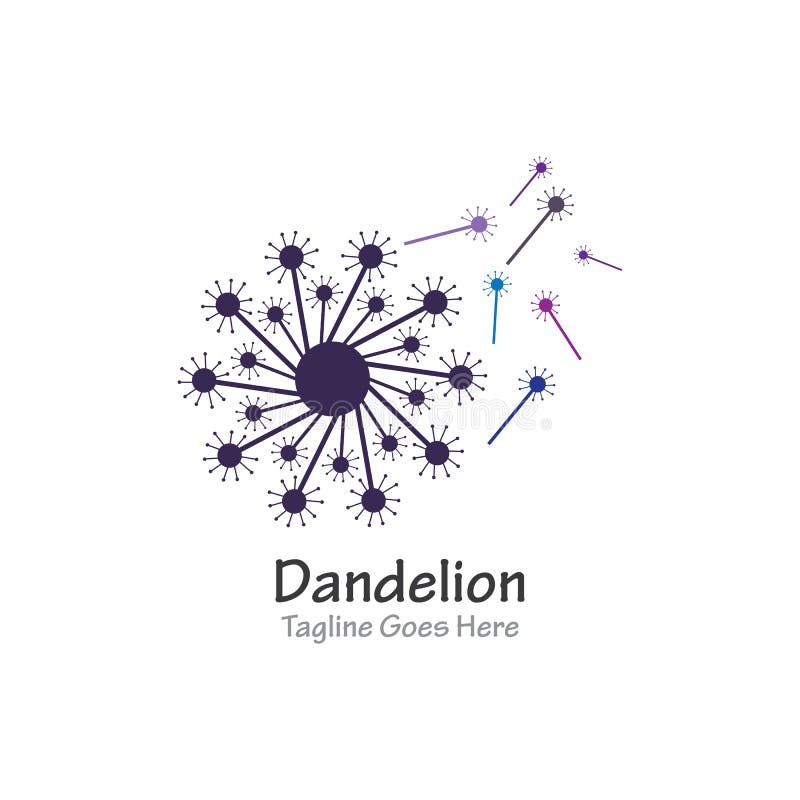 Dandelion Flower Logo Simple Crative Template Vector Design Stock ...