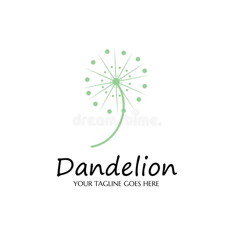 Dandelion Flower Logo with Template Vector Illustration Stock Vector ...