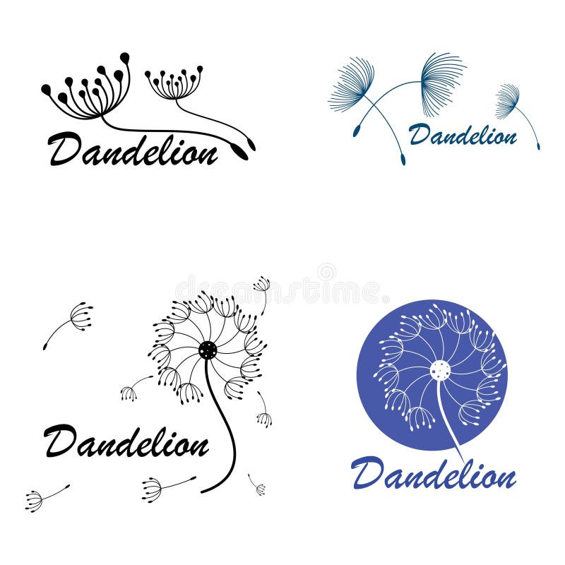 Dandelion Flower Logo Vector Template Stock Illustration - Illustration ...