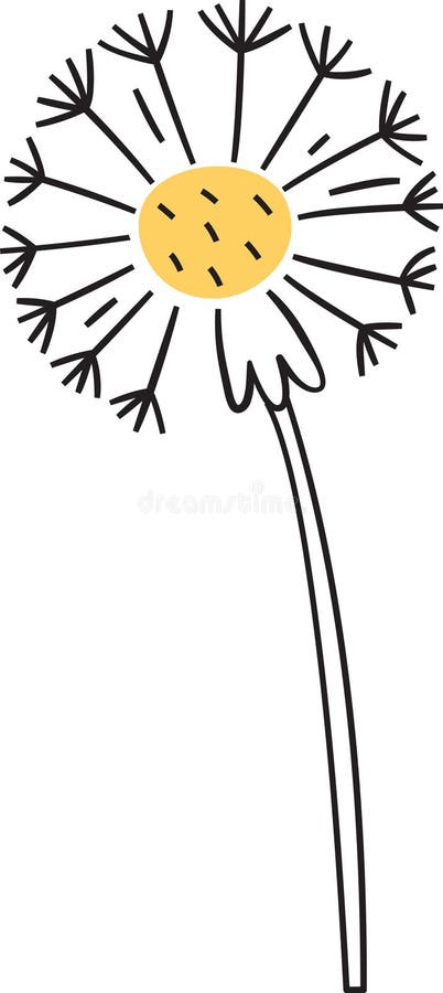 Dandelion Flower Outline stock vector. Illustration of floral - 319845993