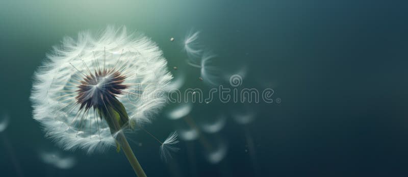 Dandelion with Flying Seeds Stock Illustration - Illustration of ...
