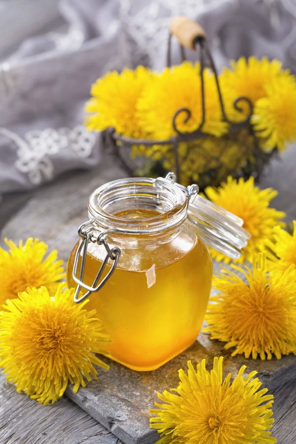 Dandelion jam in a jar stock photo. Image of conservation - 91749794
