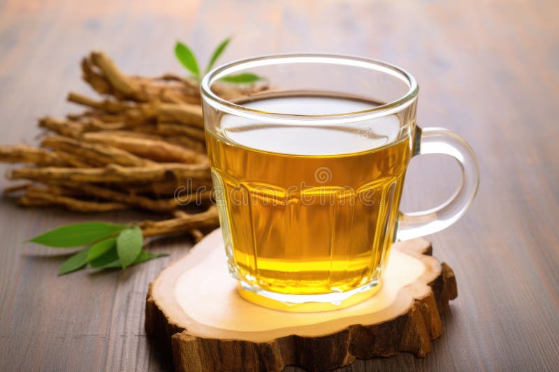Dandelion Root Tea in a Clear Glass Stock Photo - Image of glass, detox ...