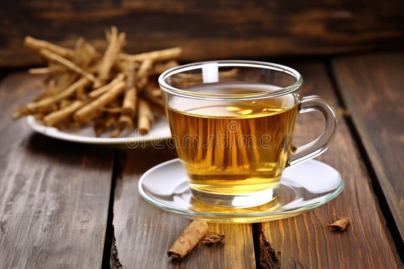 Dandelion Root Tea in a Clear Glass Stock Image - Image of generated ...