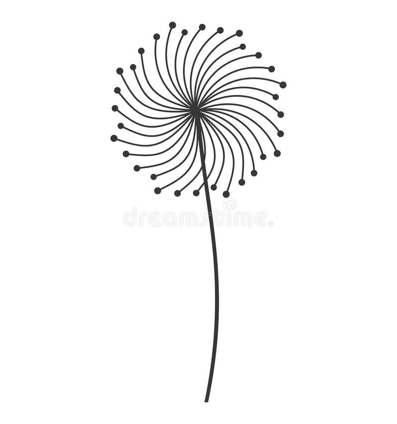 Dandelion Seed Decoration Icon Stock Vector - Illustration of beauty ...