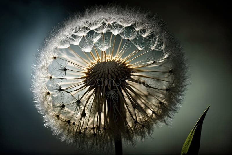 Dandelion Seed Head with Light and Shadow on a Summer Day Stock Image ...