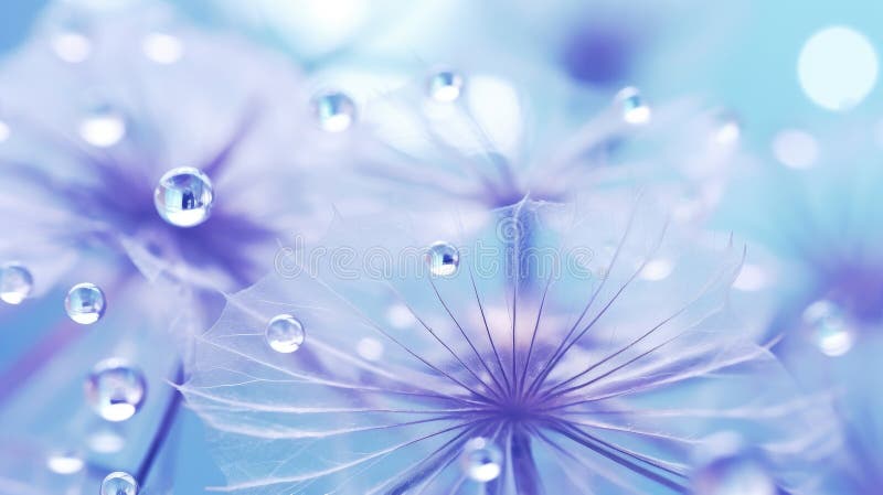 Dandelion Seed and Very Close-up Water Drop Background Stock ...