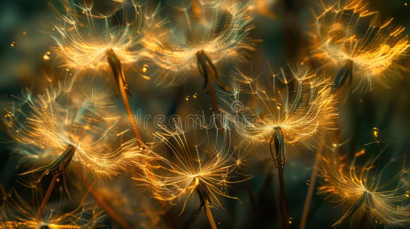 Dandelion Seeds Floating on a Summer Day Stock Photo - Image of fresh ...