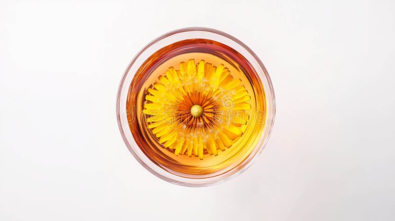 Dandelion Wine in Glass - Top View for Beverage and Nature Lovers Stock ...
