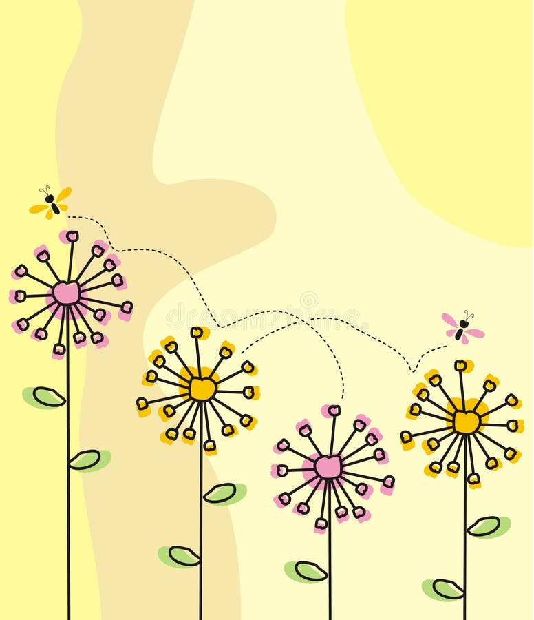 Whimsy Flowers Background stock illustration. Illustration of delicate ...