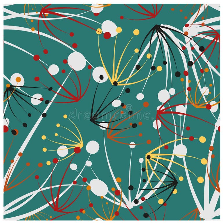 Dandelions in Abstract Style on Light Background. Beautiful Abstract ...