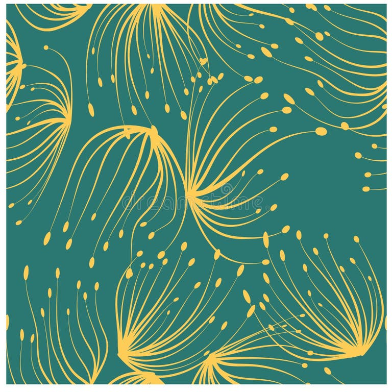 Dandelions in Abstract Style on Light Background. Beautiful Abstract ...