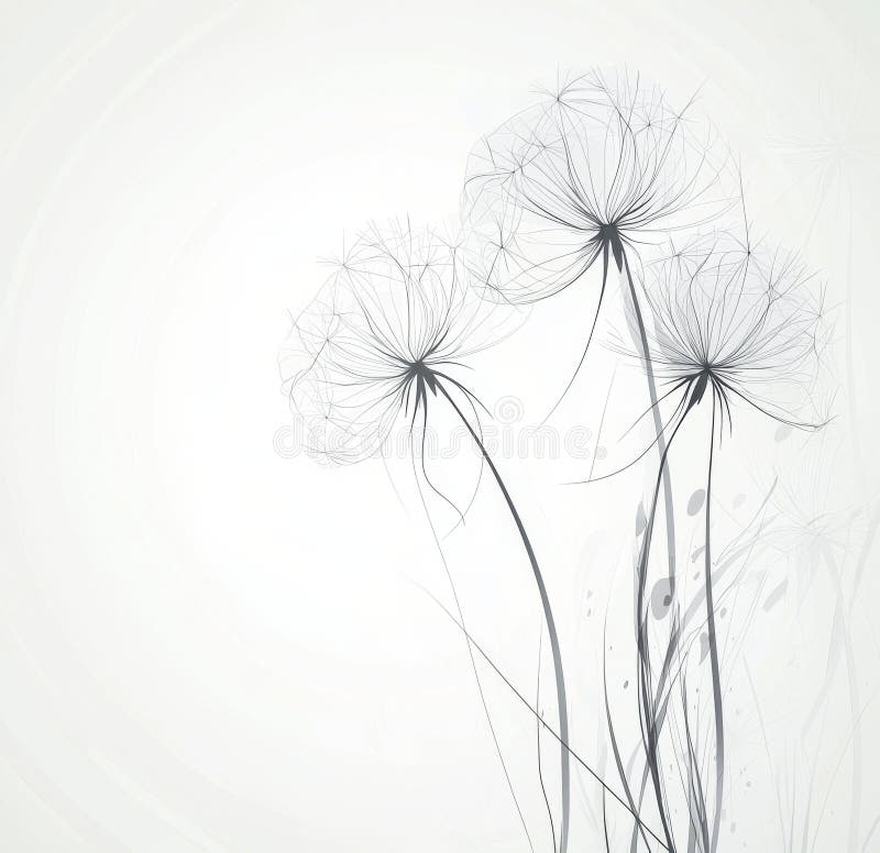 Dandelions White Smoke in a Monochrome Stock Photo - Image of detail ...