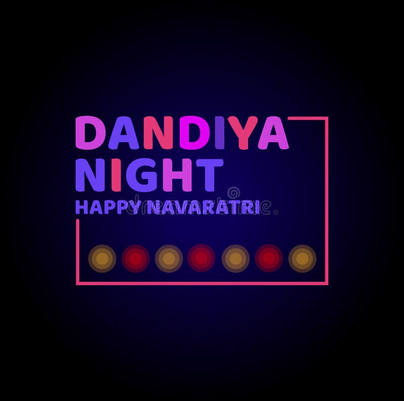 Dandiya Night Typography with Happy Navaratri Greetings Stock Vector ...