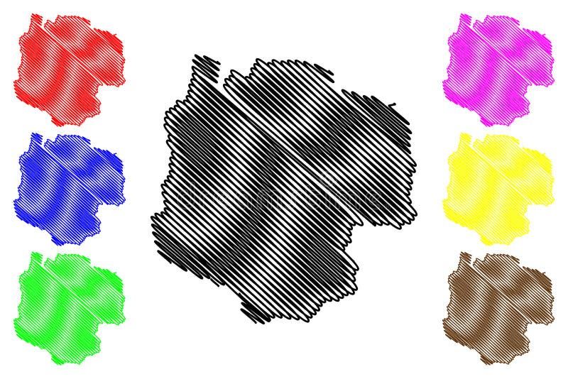 Dang District Gujarat State, Republic of India Map Vector Illustration ...