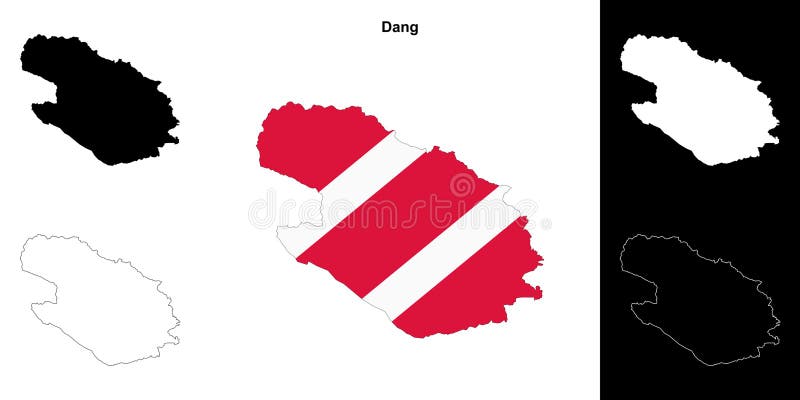 Dang outline map stock vector. Illustration of infographics - 371575977