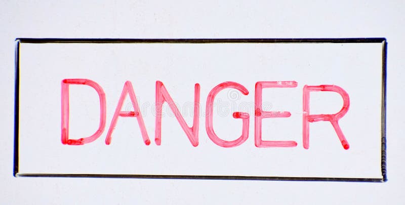 Dange in Red Color Hand Written on a White Board Stock Photo - Image of ...