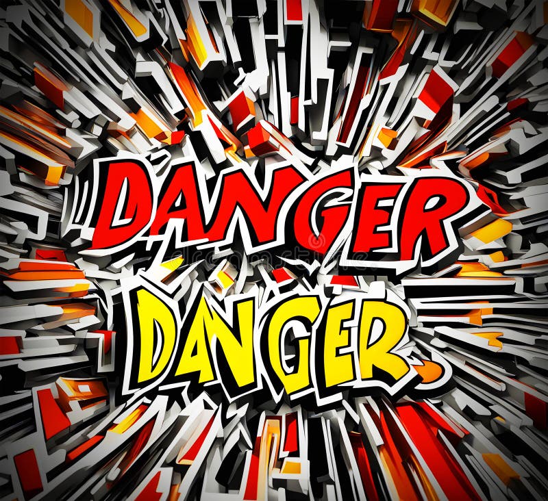 Danger! Abstract Background, Cartoon Style. Ai Stock Illustration ...