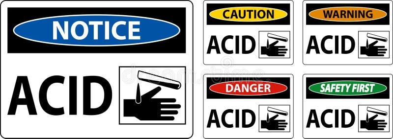 Danger Acid Sign on White Background Stock Vector - Illustration of ...