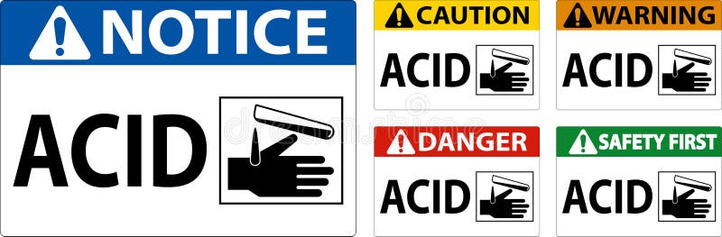 Danger Acid Vector Warning Sign Stock Vector - Illustration of sign ...