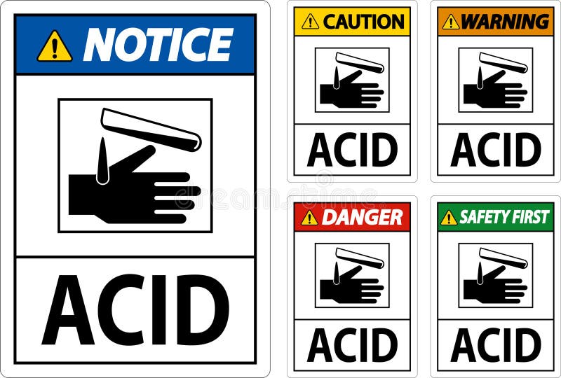 Danger Acid Sign on White Background Stock Vector - Illustration of ...