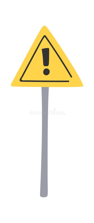 Danger Alert Attention Road Sign Stock Illustration - Illustration of ...