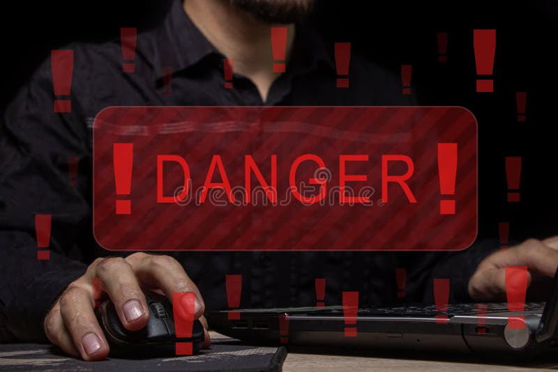 Danger Alert. Hacking Personal Data Stock Image - Image of office ...