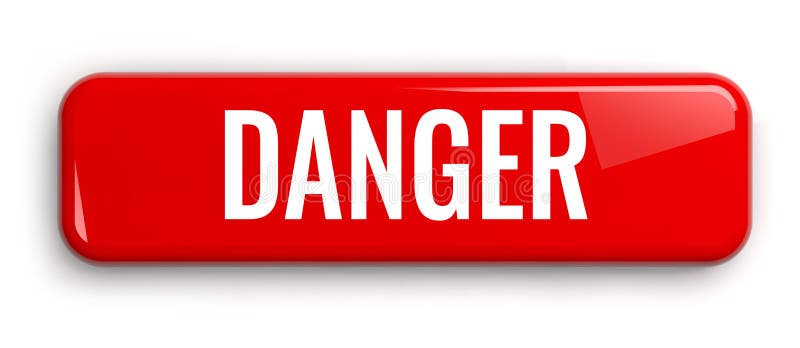 Danger Alert Red Button Isolated on White Stock Illustration ...